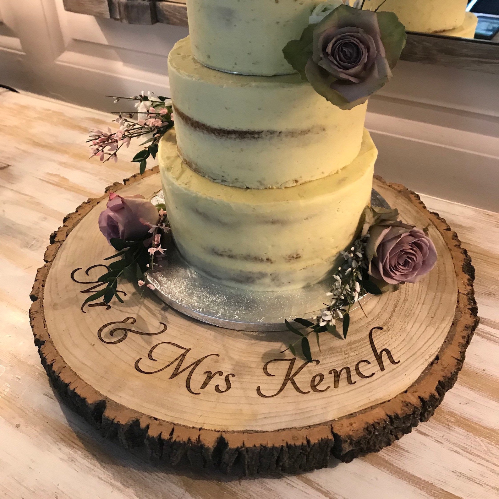 Personalised Wooden Log Slice Personalised Cake Stand Log - Etsy