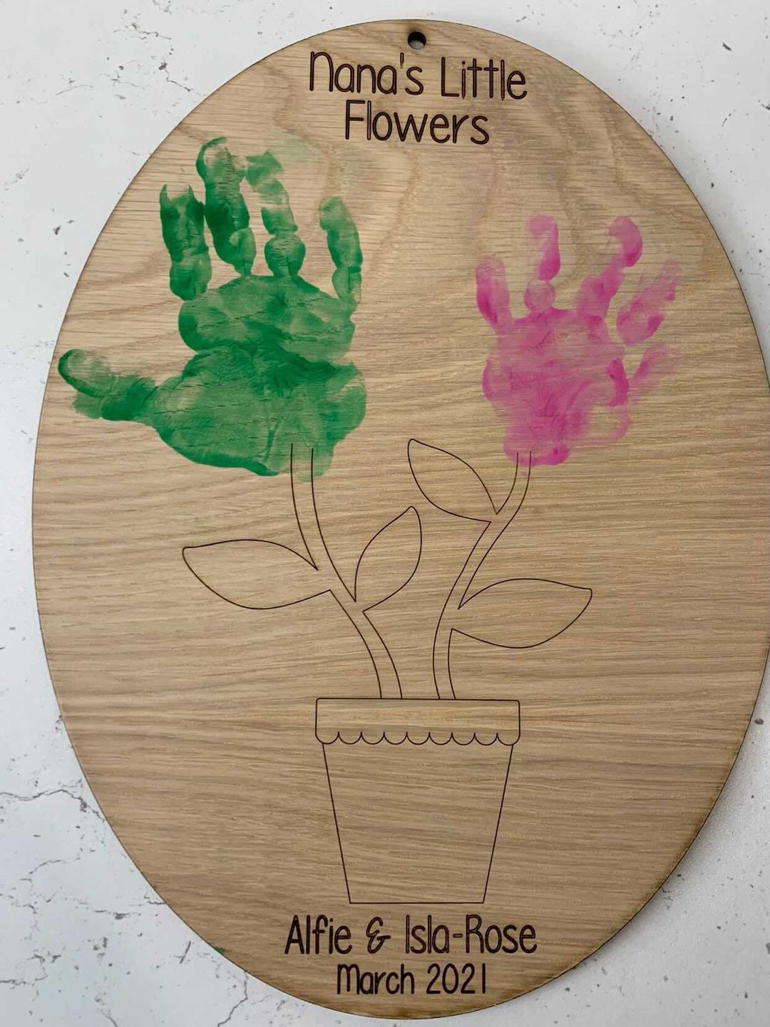 Personalised Childrens Hand Print Handprint Flowers Nannys - Etsy UK