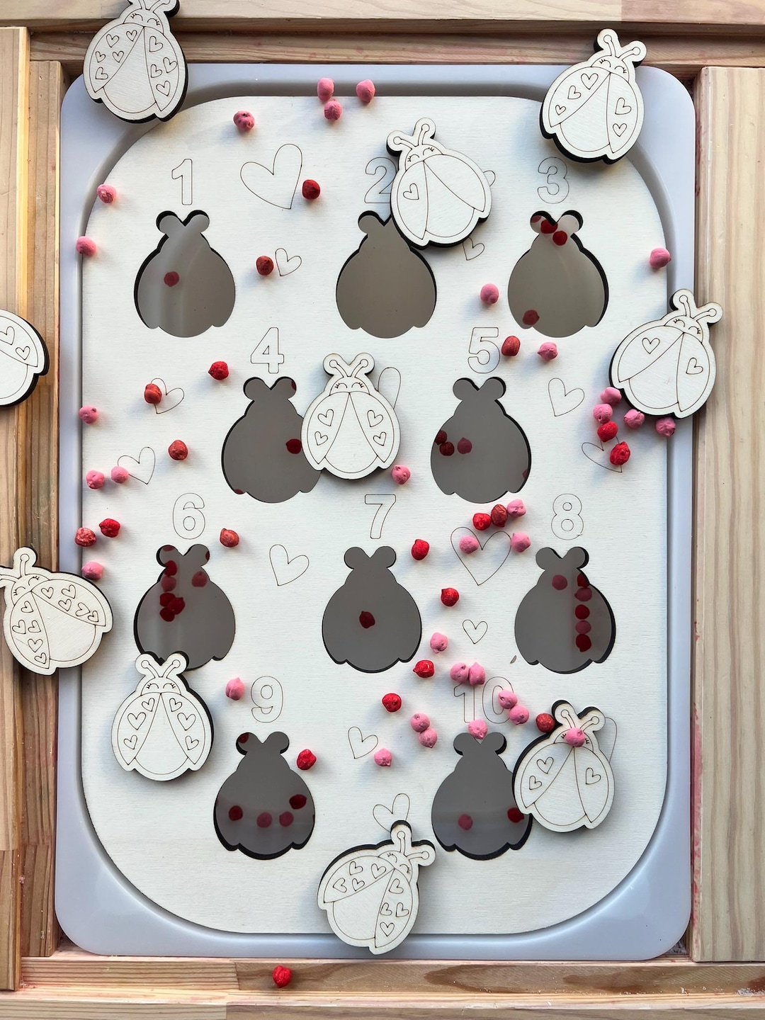 Love Bug Flisat Table Topper: Valentine Number Counting Sensory Toy - Etsy