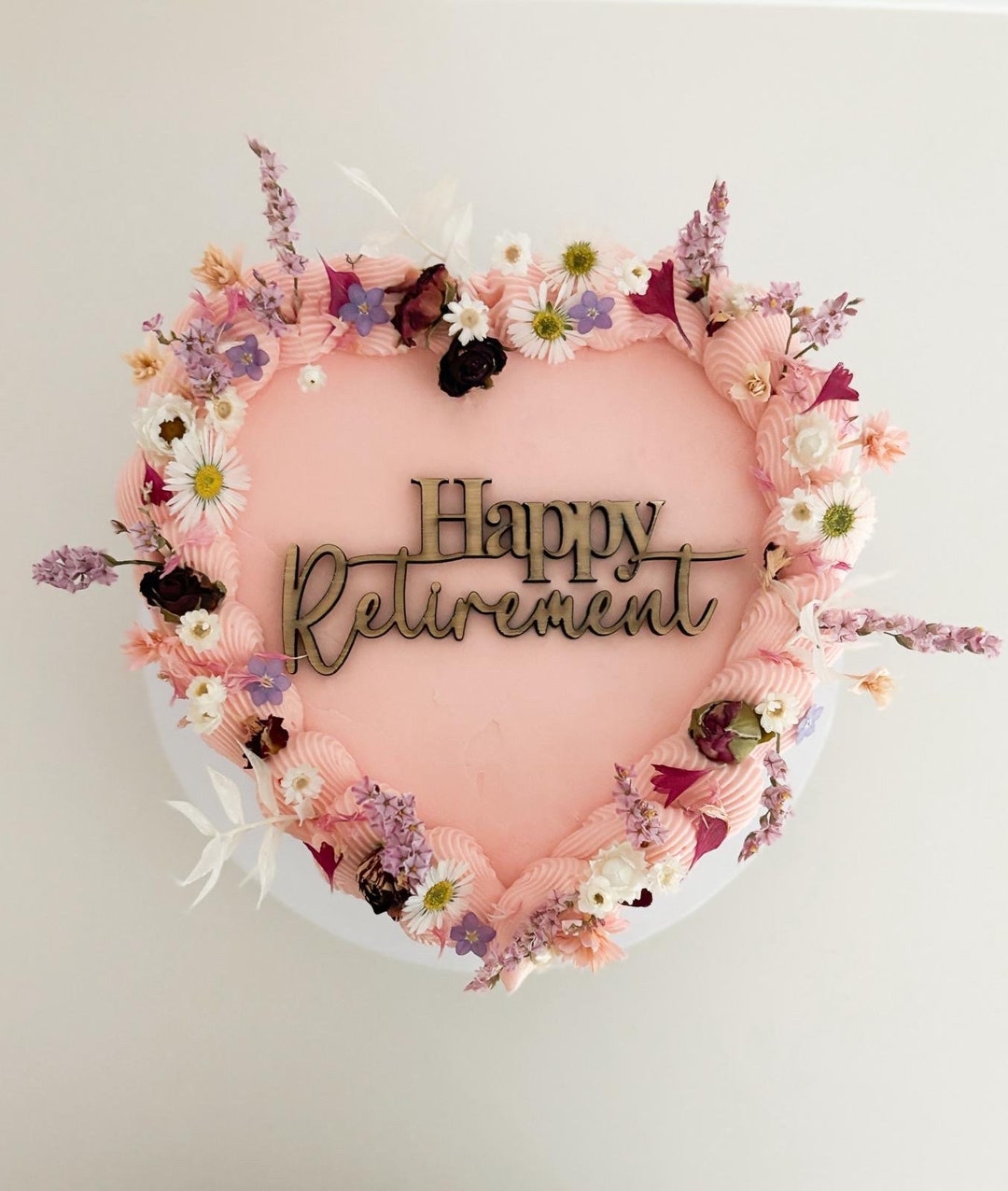 Happy Retirement Flat Lay Cake Topper, Lambeth Cake Topper, Alternative ...