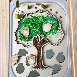 Autumnal Tree Flisat Table Topper - Sensory Activity Table - Wooden ...