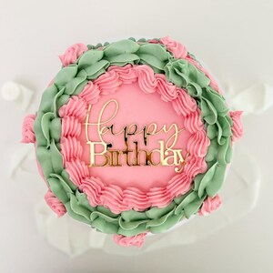 Happy Birthday Flat Lay Cake Topper, Happy Birthday Lambeth Cake ...