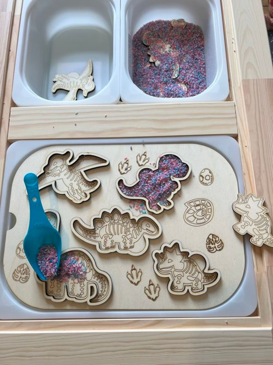 Dinosaur Flisat Table Topper: Wooden Sensory Play - Etsy