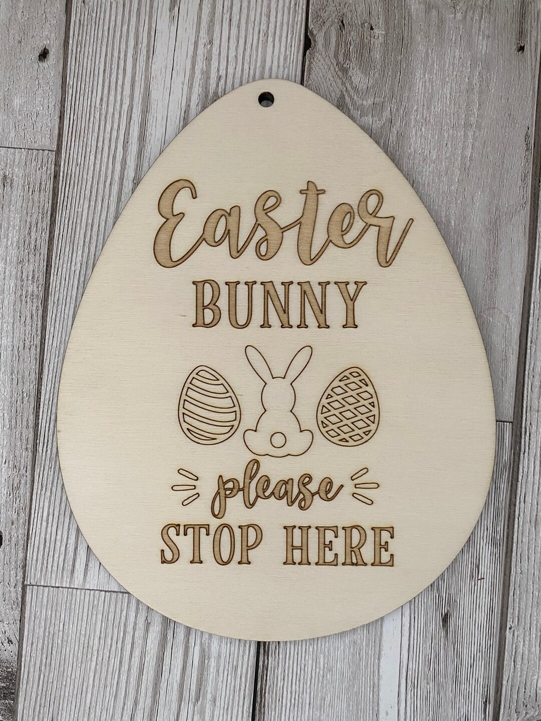 Easter Bunny Sign, Easter Decoration, Easter Bunny Stop Here Sign ...