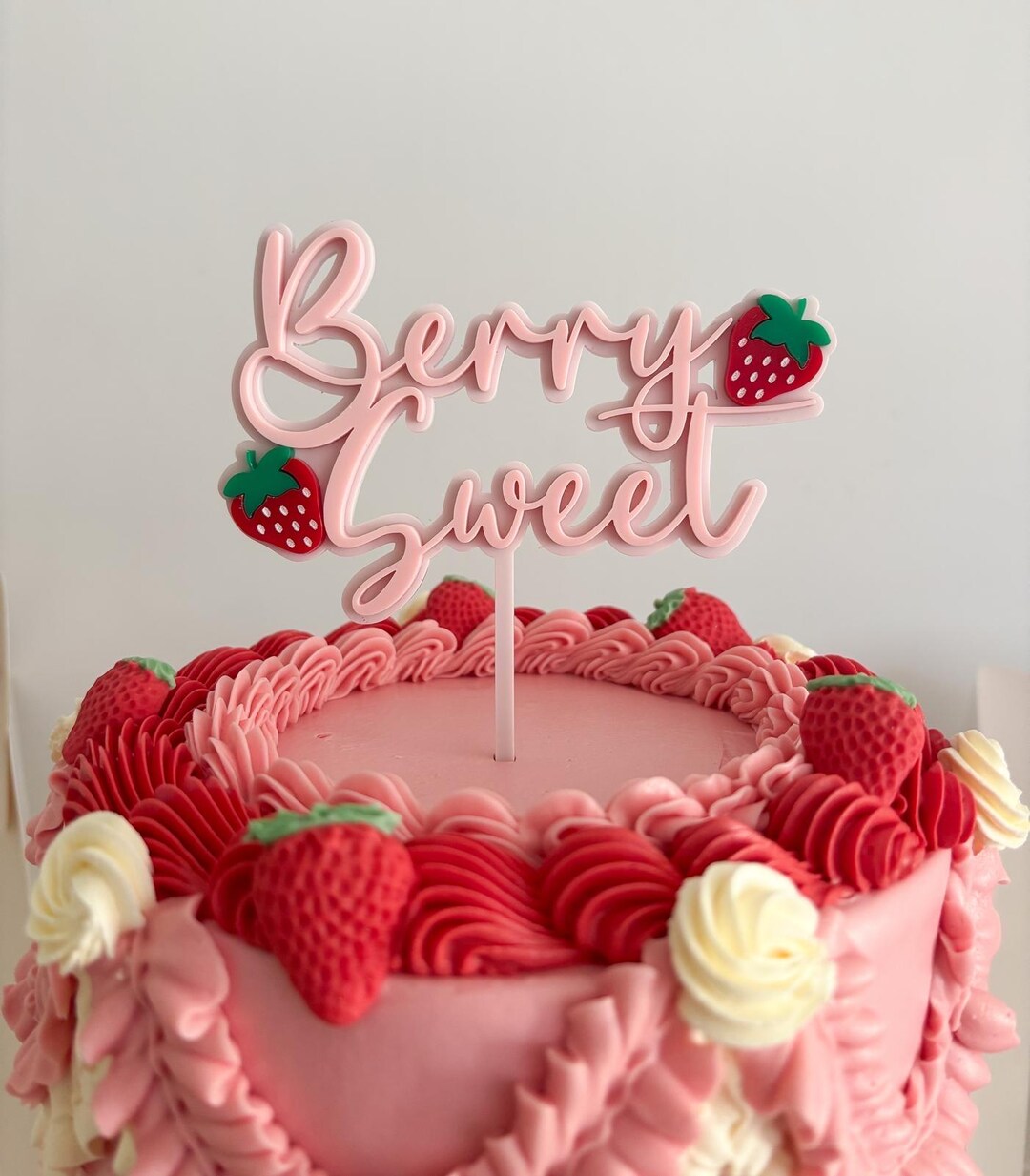 Berry Sweet First Birthday Cake Topper: Laser Acrylic - Etsy