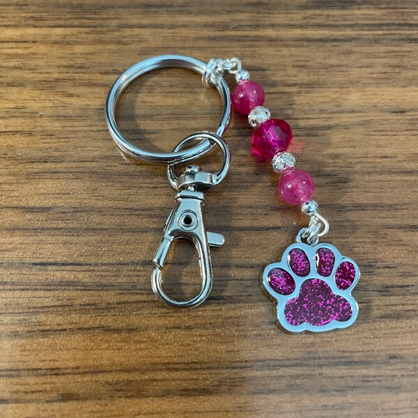 Paw Print Keychain - Etsy