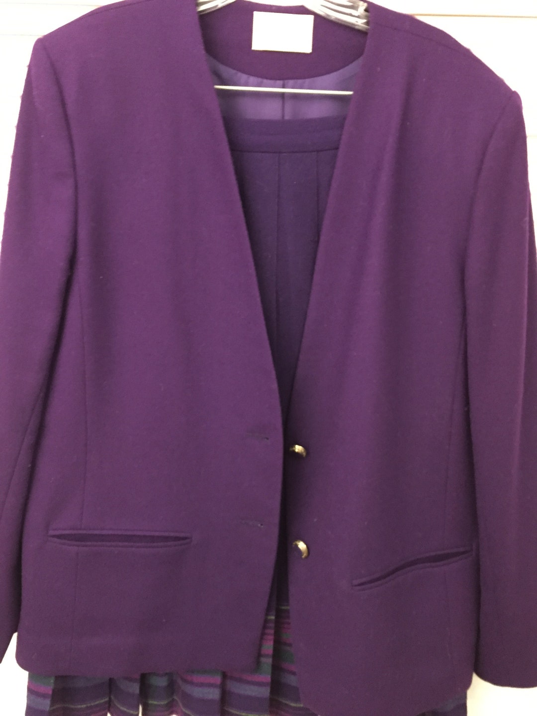 Vintage Pendleton Purple Wool Lined Jacket Vibrant Purple 2 Button Deep ...