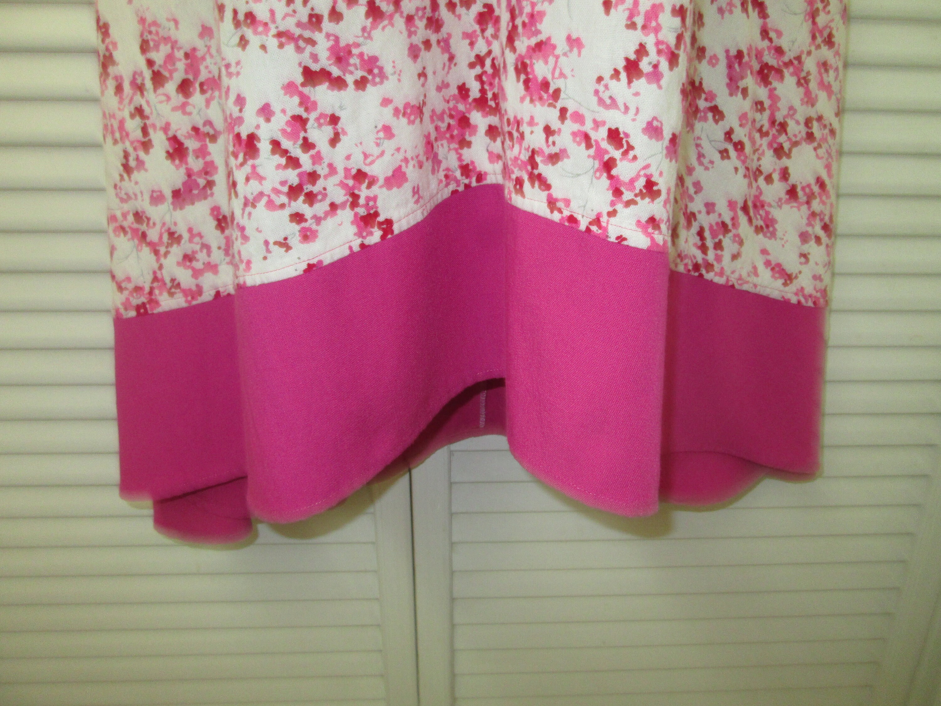 Hot Pink and White Floral Full Linen Dress/tunic. Boho Festival Natural ...