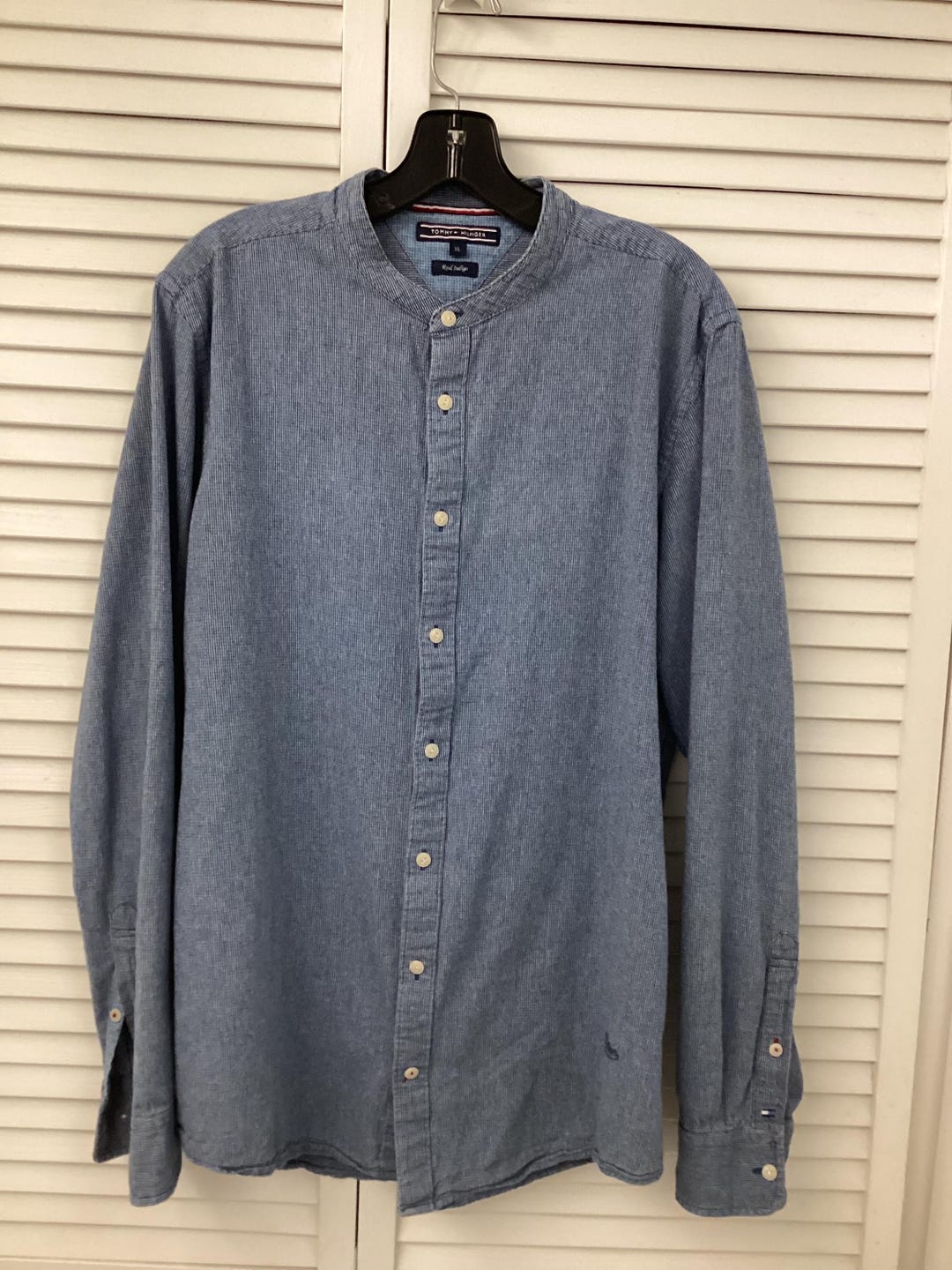 Tommy Hilfiger Indigo Dyed Tab Collar Long Sleeve Long Length Unisex ...