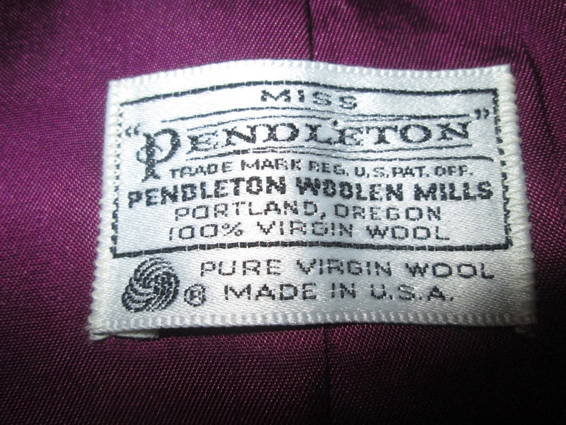 Vintage Pendleton Made in USA Magenta Purple 2 Pc Wool Suit. Hidden ...