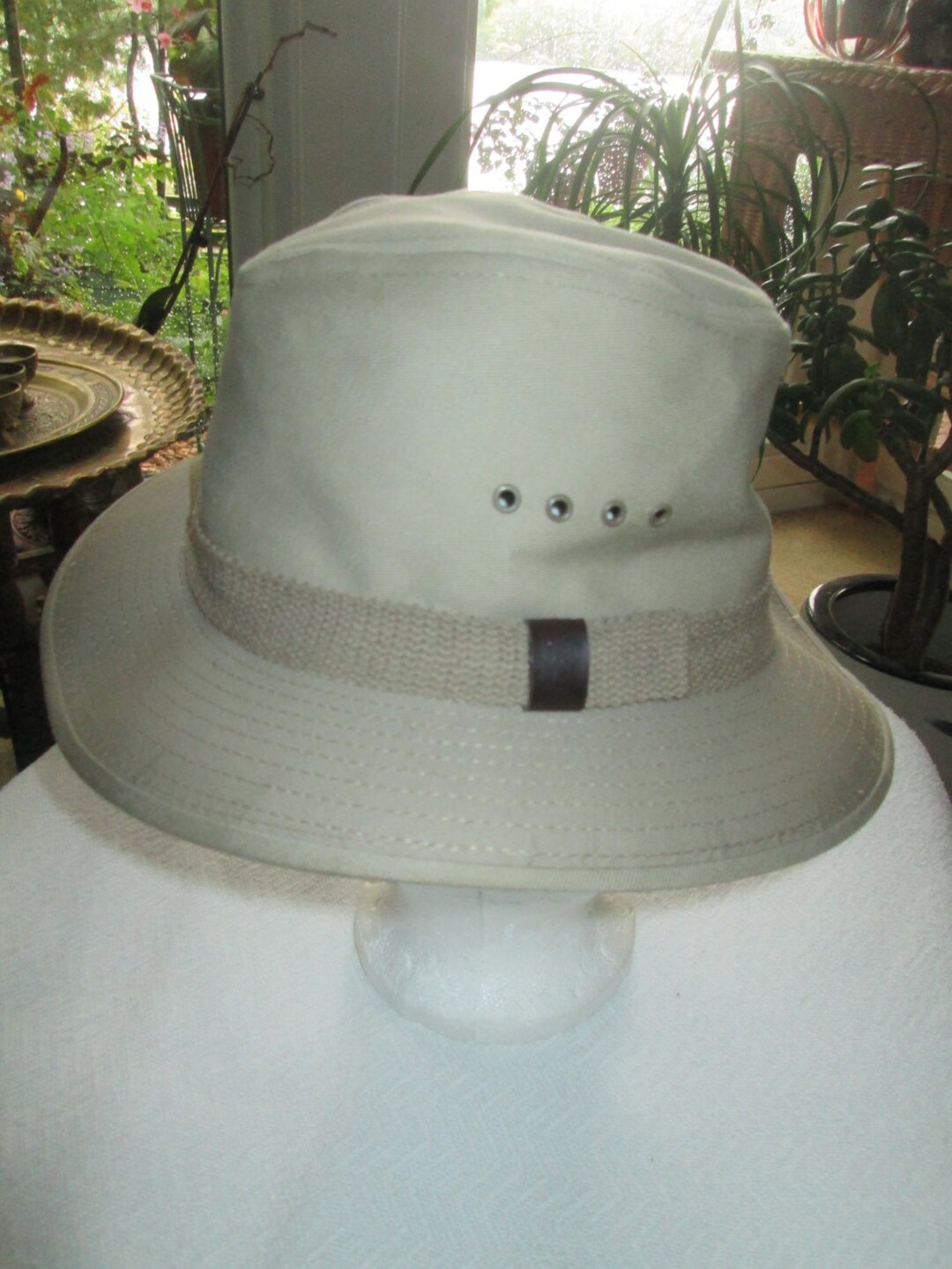 Vintage Canvas Waterproof Fedora Style Beige Canvas Hat. Made in USA ...