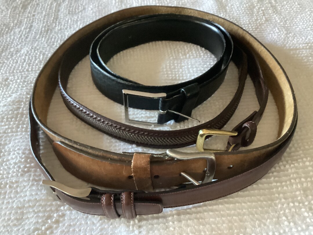 4 Leather Western Style Belts Size 38- Fits 36-40”waist. Levi’s ...