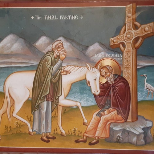 ICON of St. Columba of Iona Weeping Horse - Etsy