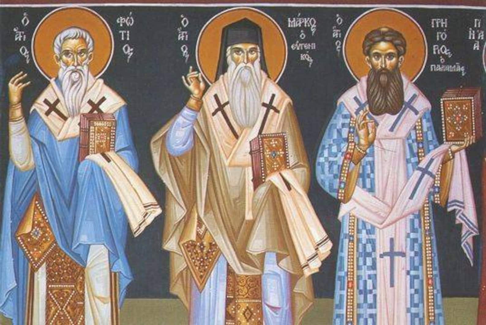 ICON of the Pillars of Orthodoxy: Saints Mark of Ephesus, Photios the ...