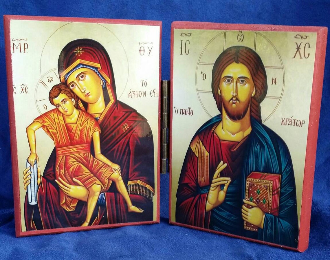 Orthodox Diptych Icon of Christ &theotokos - Etsy