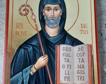St Benedict Icon - Etsy