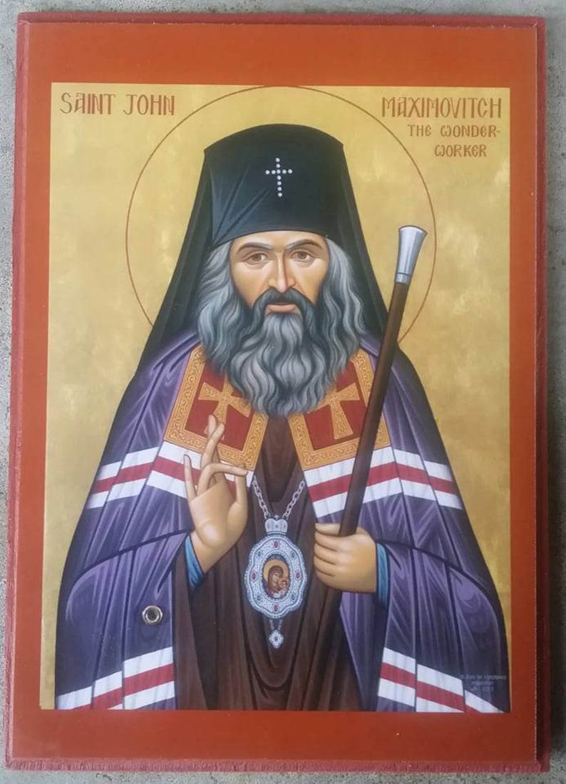 ORTHODOX Icon St JOHN MAXIMOVITCH - Etsy