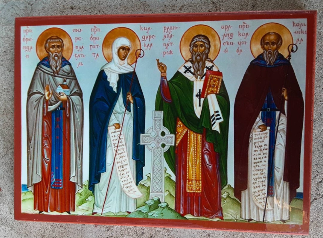 ICON St's Brendan Brigid Patrick Columba - Etsy