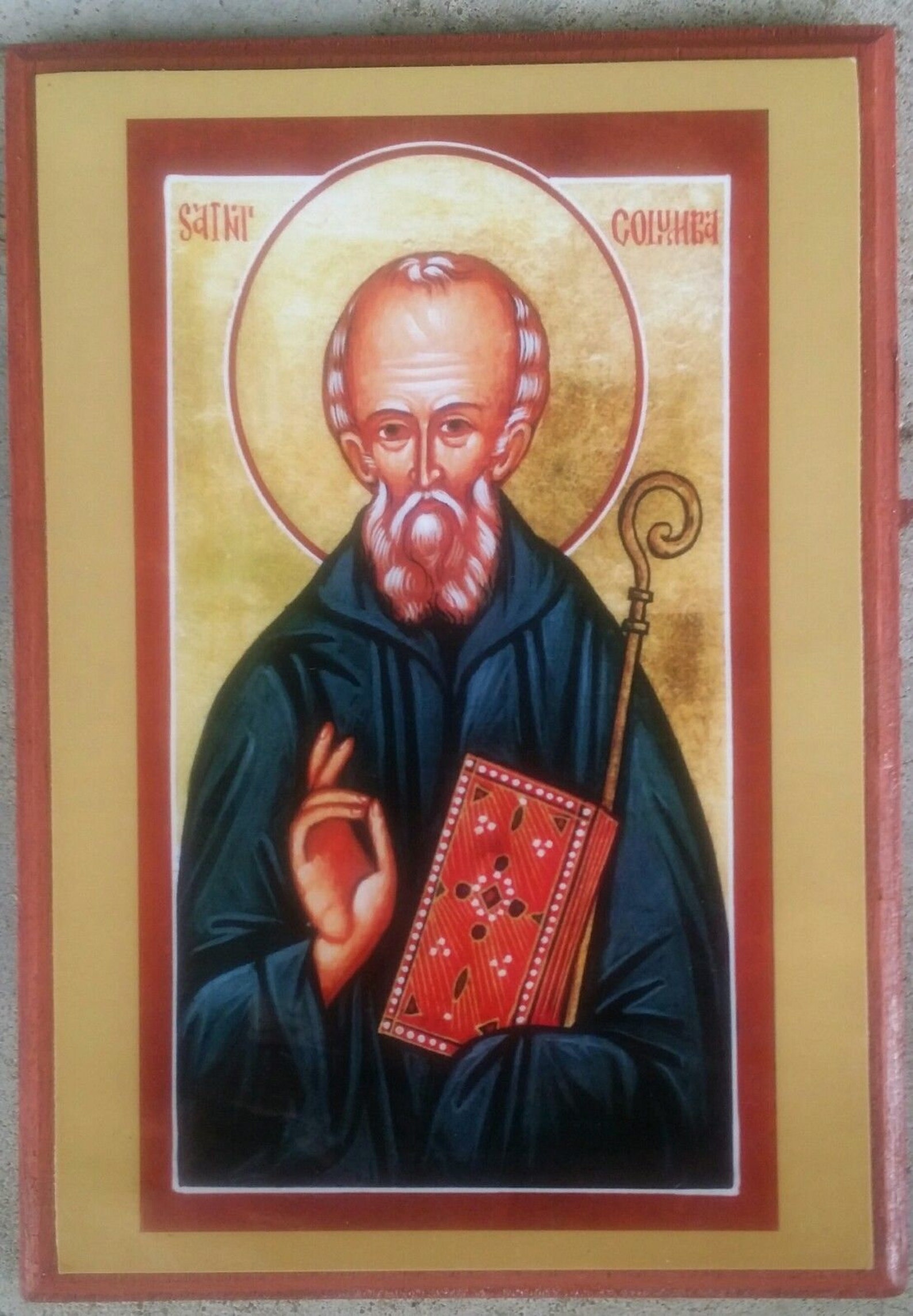 ICON of St. Columba of Iona - Etsy