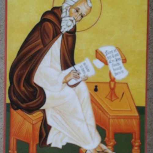 ICON of St. Columba of Iona Weeping Horse - Etsy