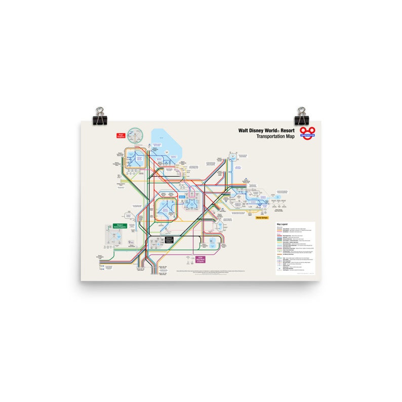 Walt Disney World Transportation Map on Premium Luster Photo Paper - Etsy