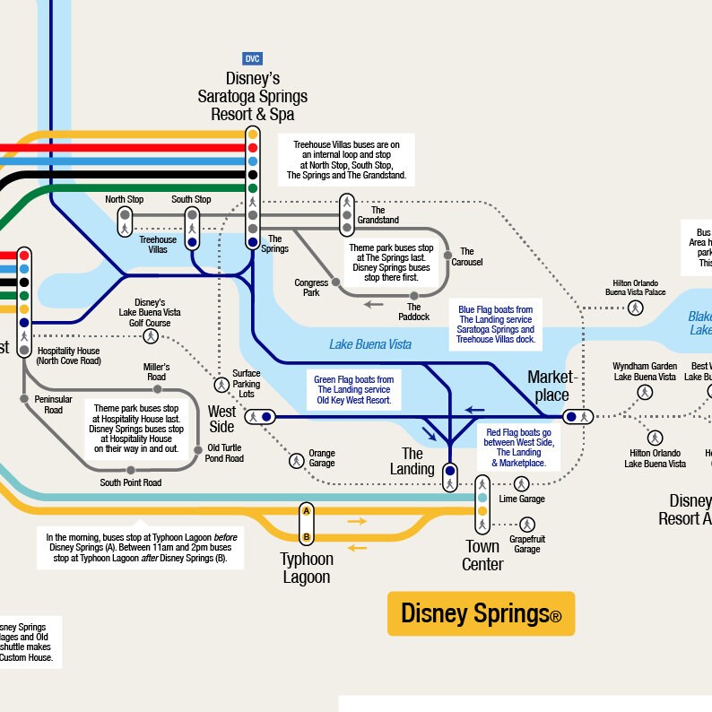 Walt Disney World Transportation Map 24 x 18 inch on Premium | Etsy