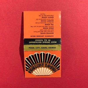 Vintage Matchbook, Pearl City Tavern, Hawaii, Hawaiian, Monkey House ...