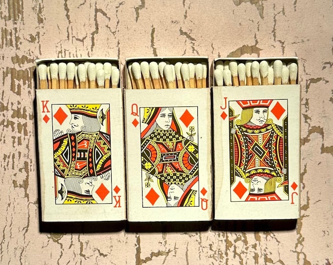 Vintage Matchbooks, Playing Cards, Matchbox, Lot of 3, W/ Wooden Match ...