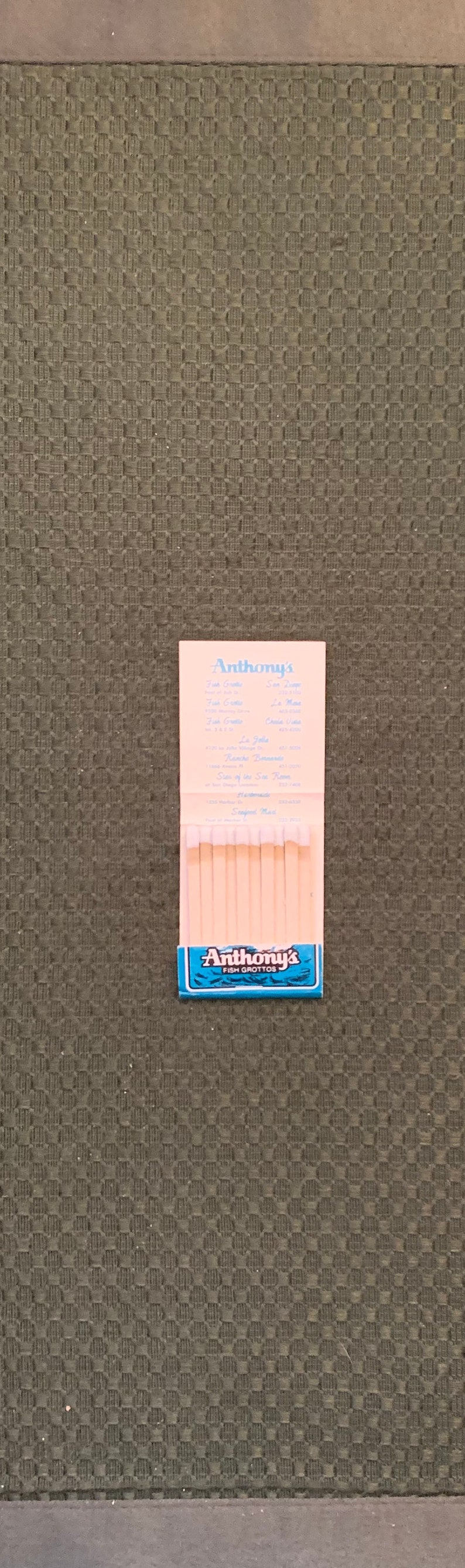 Vintage Matchbook Anthonys Fish Grotto Restaurant San - Etsy
