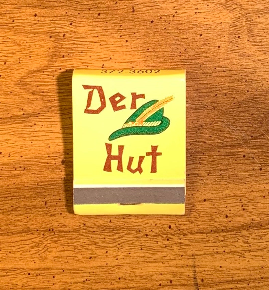 Vintage Matchbook, Der Hut, Restaurant, Olean, NY, Front Strike, W/ Matches, Allegany, NY, FREE ...