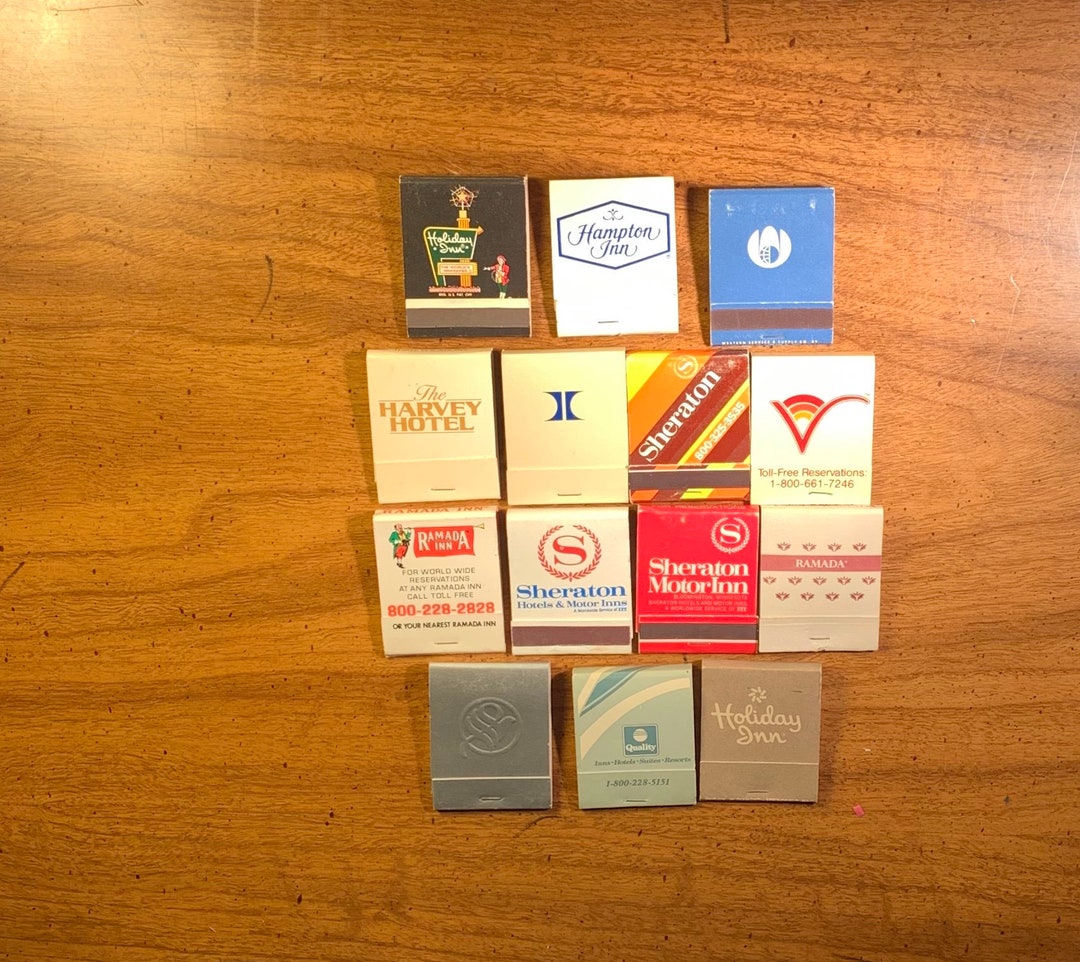 Vintage Matchbooks, Harvey Hotel, Sheraton, Hilton, Venture Inn, Ramada ...