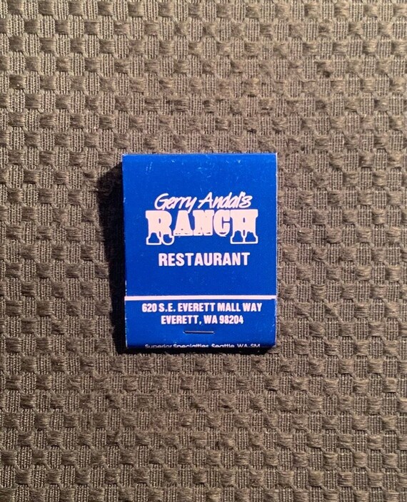 Vintage Matchbook Gerry Andal Ranch Restaurant Everett - Etsy