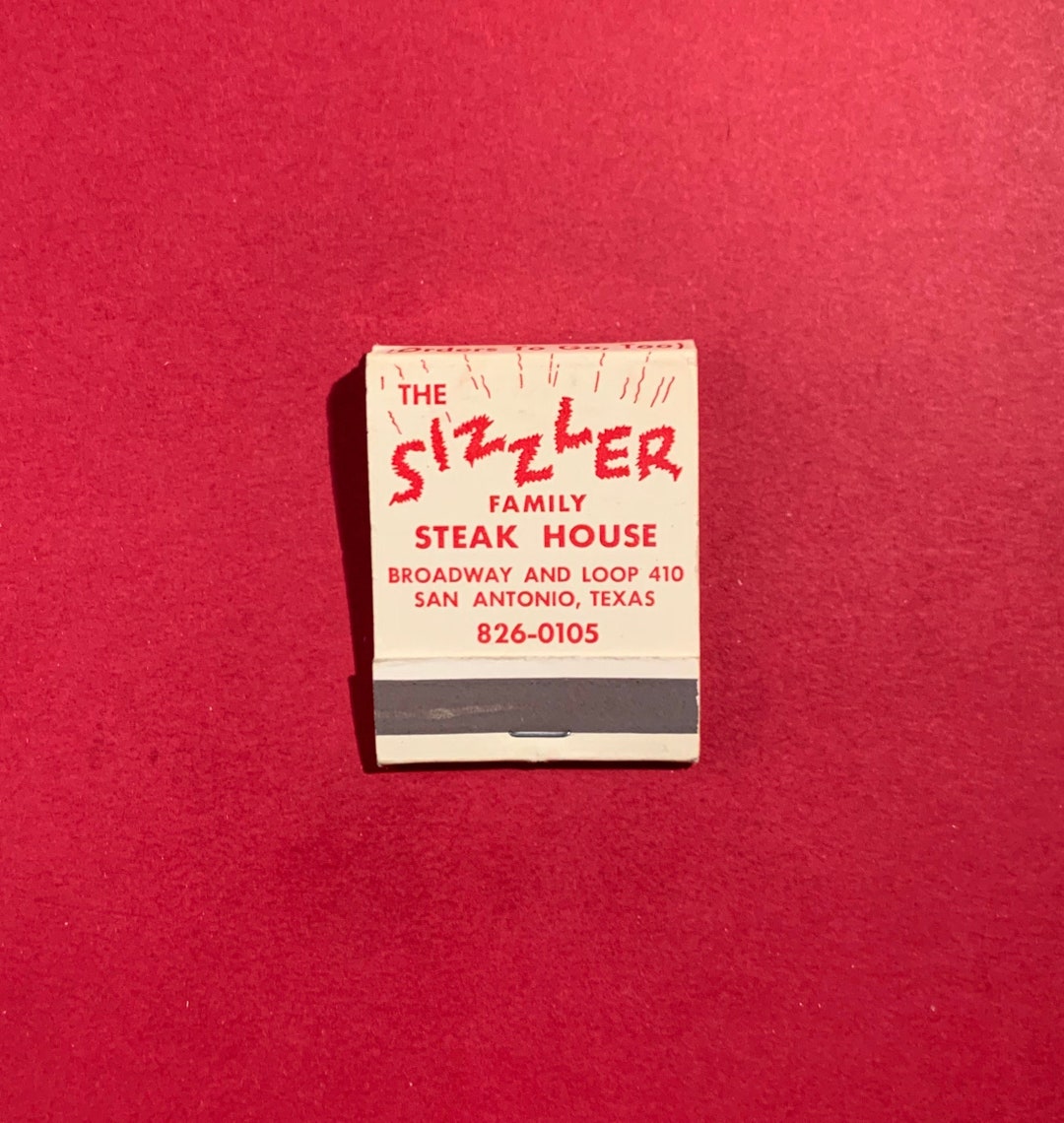 Vintage Matchbook, Sizzler Steak House, Restaurant, San Antonio, Texas ...