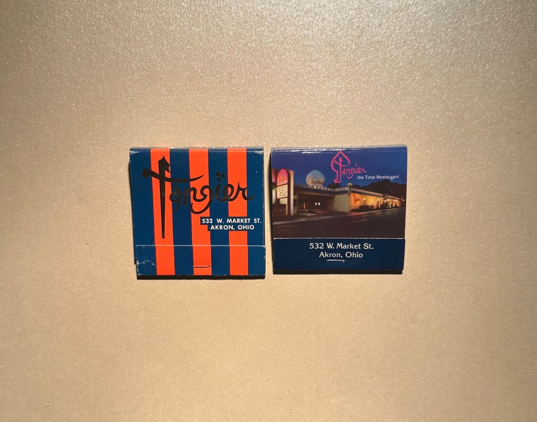 Vintage Matchbooks, Tangier, Restaurant, Akron, Ohio, Lot of 2, W/ All ...