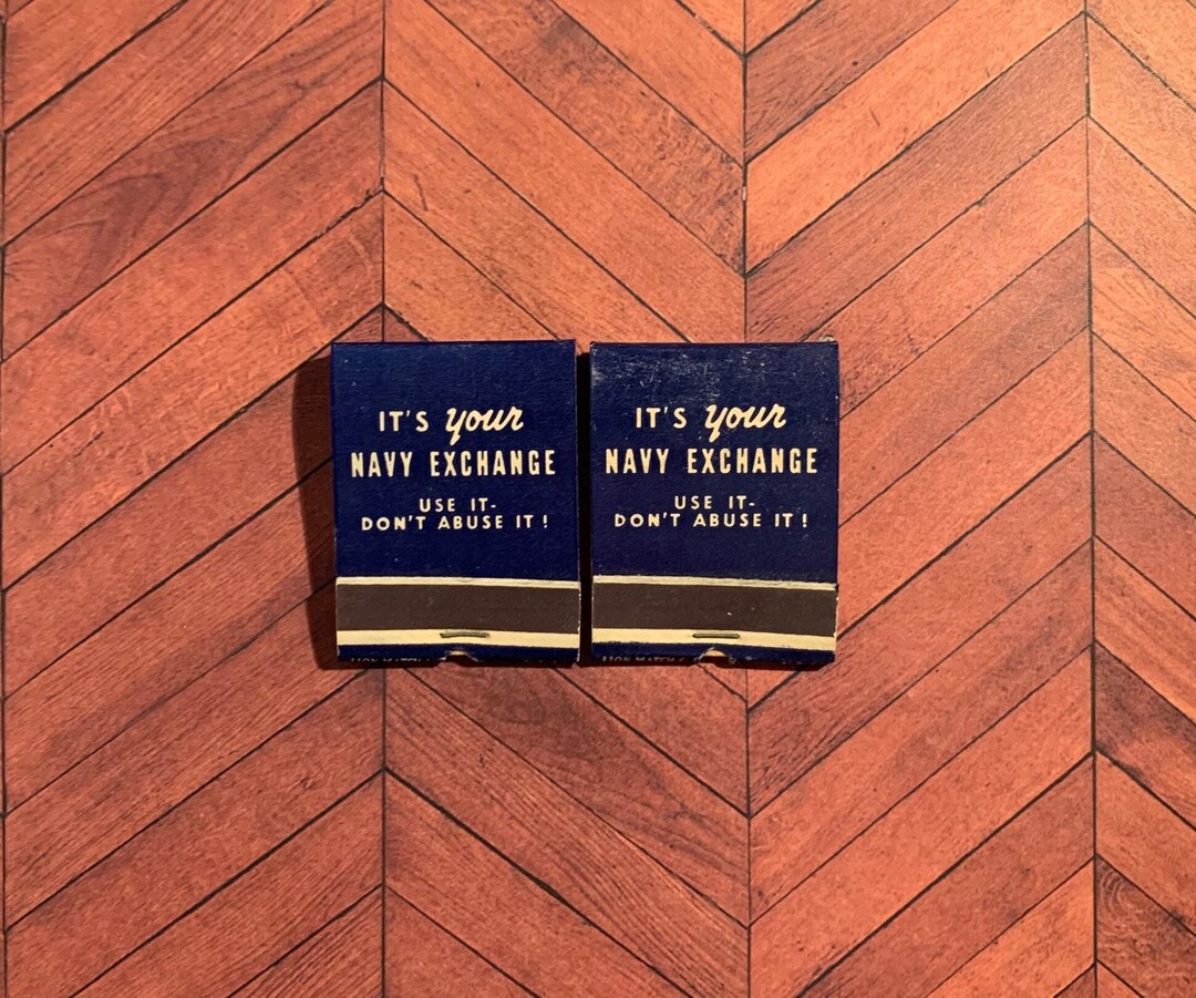 Vintage Matchbooks, US Navy, Naval Excahnge, Front Strike, Lot of 2, W ...