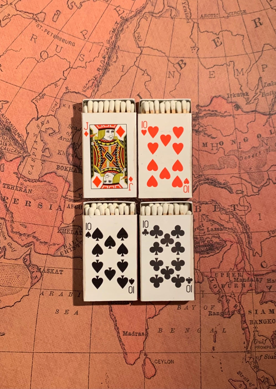 Vintage Matchbooks Playing Cards Matchbox Style Lot of 4 W/ - Etsy