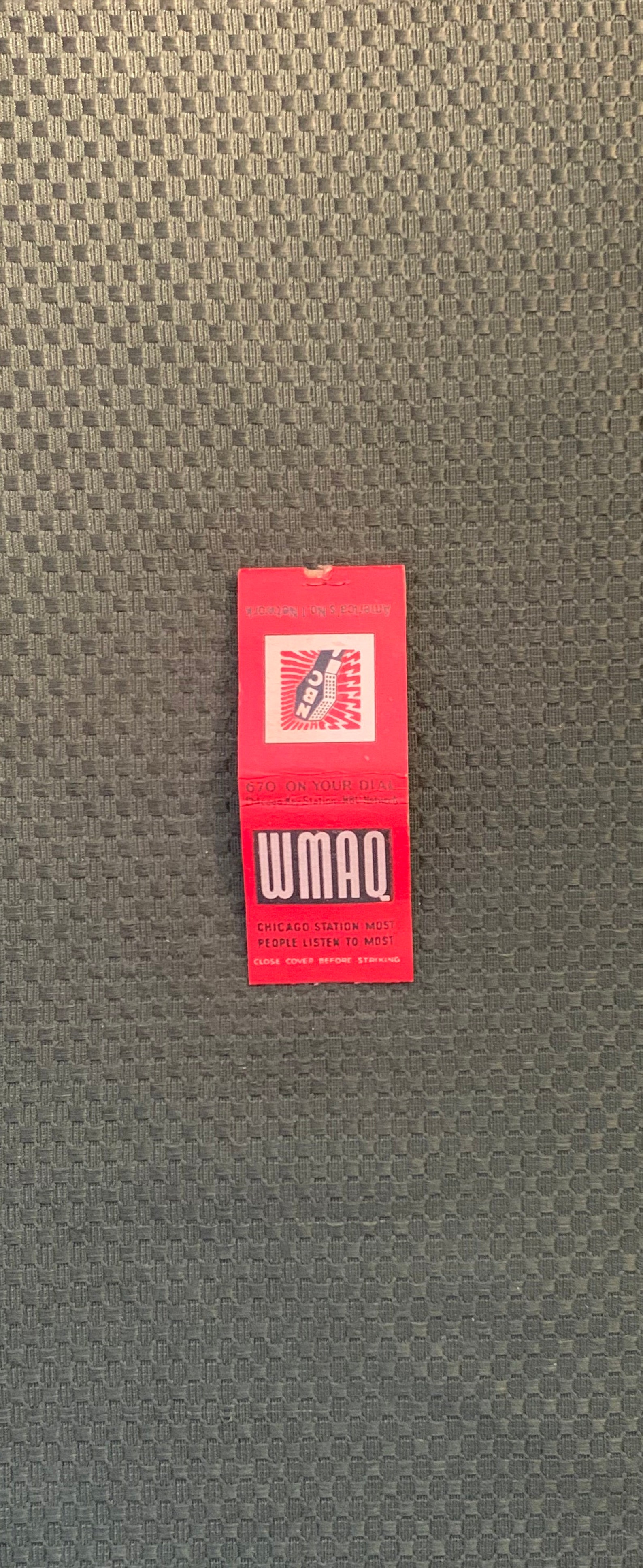 Vintage Matchbook WMAQ Chicago Radio NBC Microphone Front - Etsy