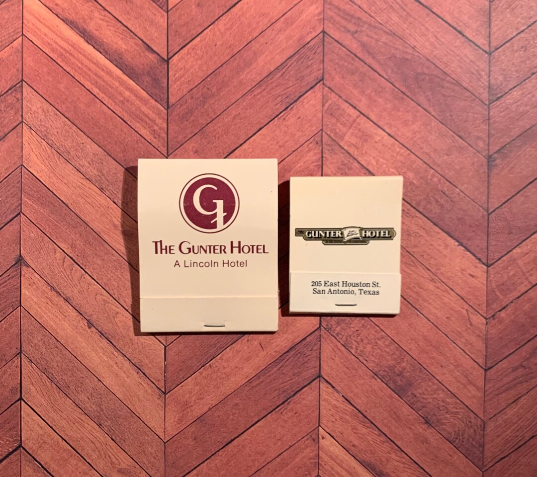 Vintage Matchbooks, Gunter Hotel, San Antonio, Texas, Lot of 2, Feature ...