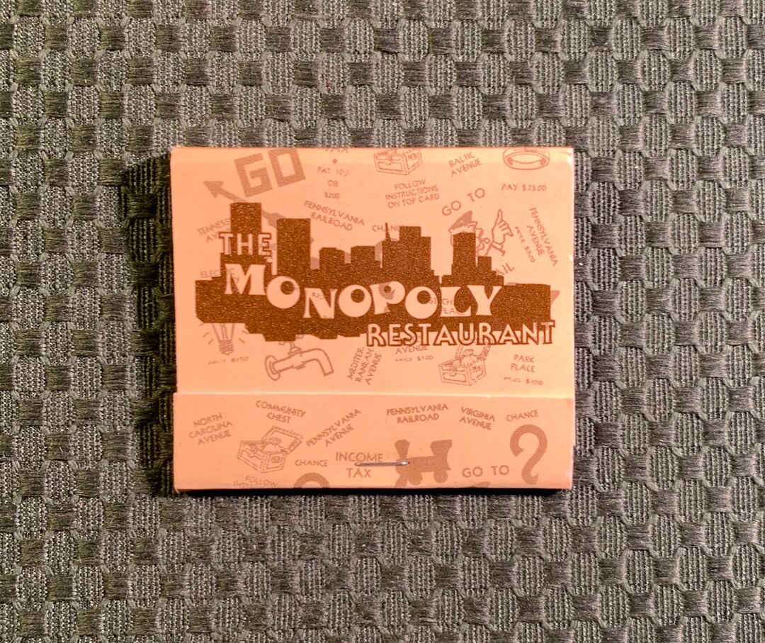 Vintage Matchbook, Monopoly Restaurant, Dallas, Texas, W/ 30 Match ...