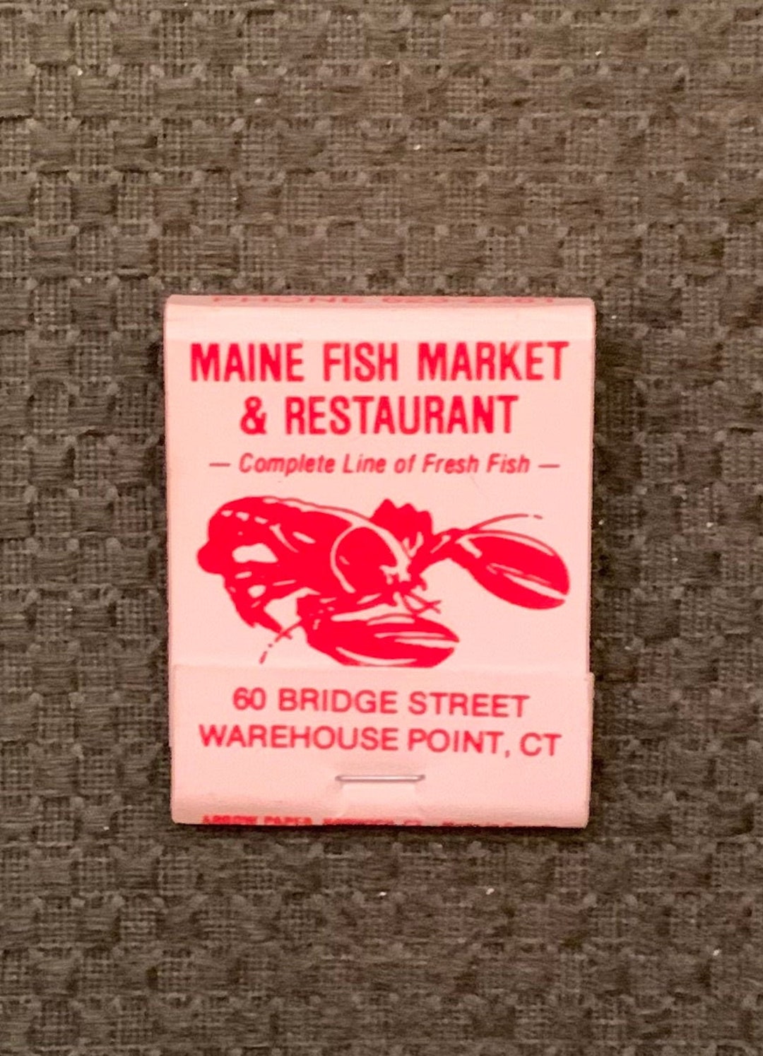 Vintage Matchbook, Maine Fish Market & Restaurant, Warehouse Point ...