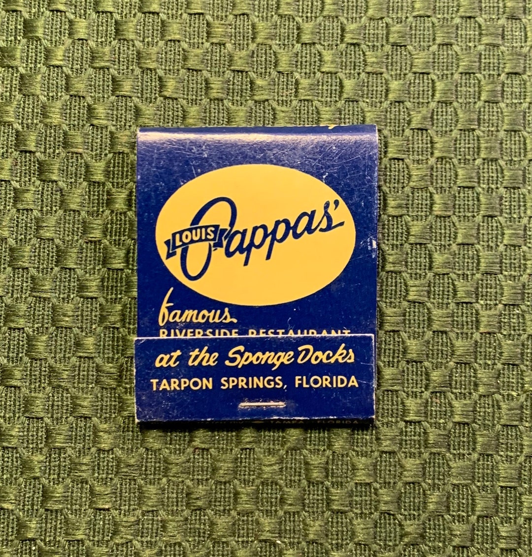 Vintage Matchbook, Louis Pappas, Restaurant, Riverside, Sponge Diver ...