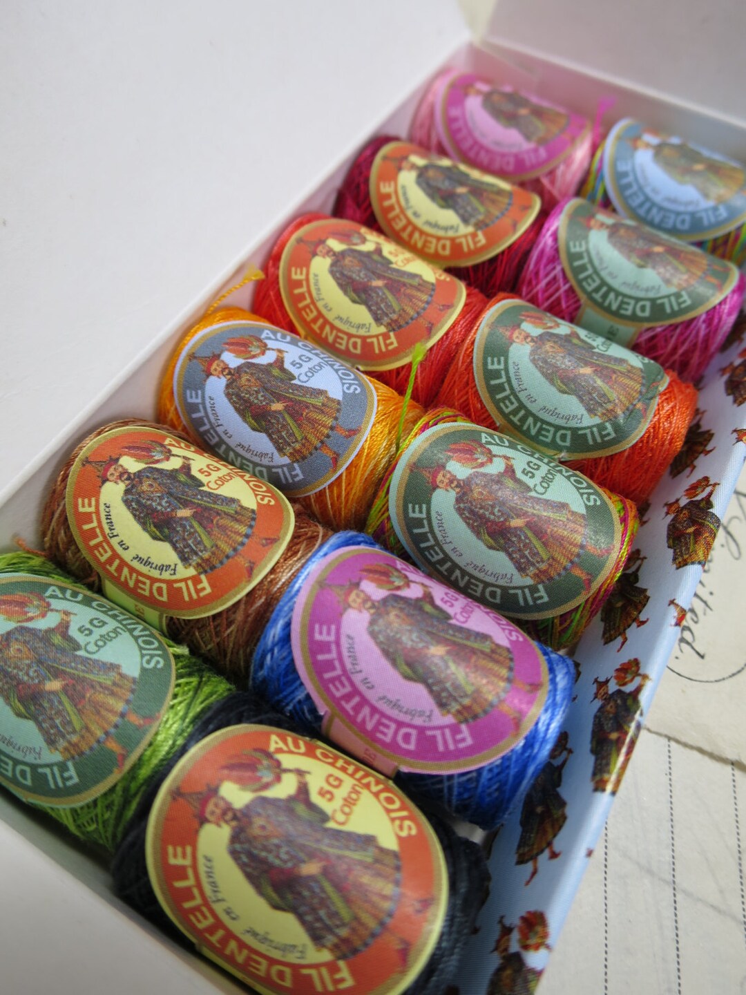 Sajou Box 12 Fil Au Chinois Calais Lace Making Thread Cocoons ...