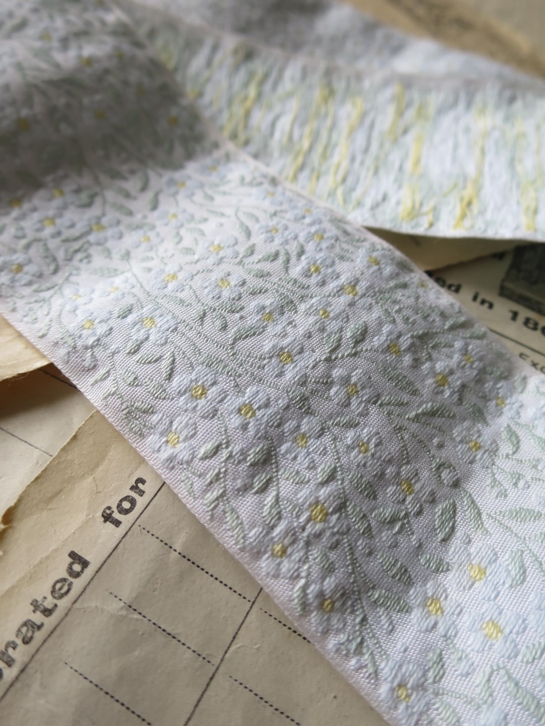 Forget-me-nots 50 Mm Jacquard Woven Ribbon- Pale Blues - Etsy