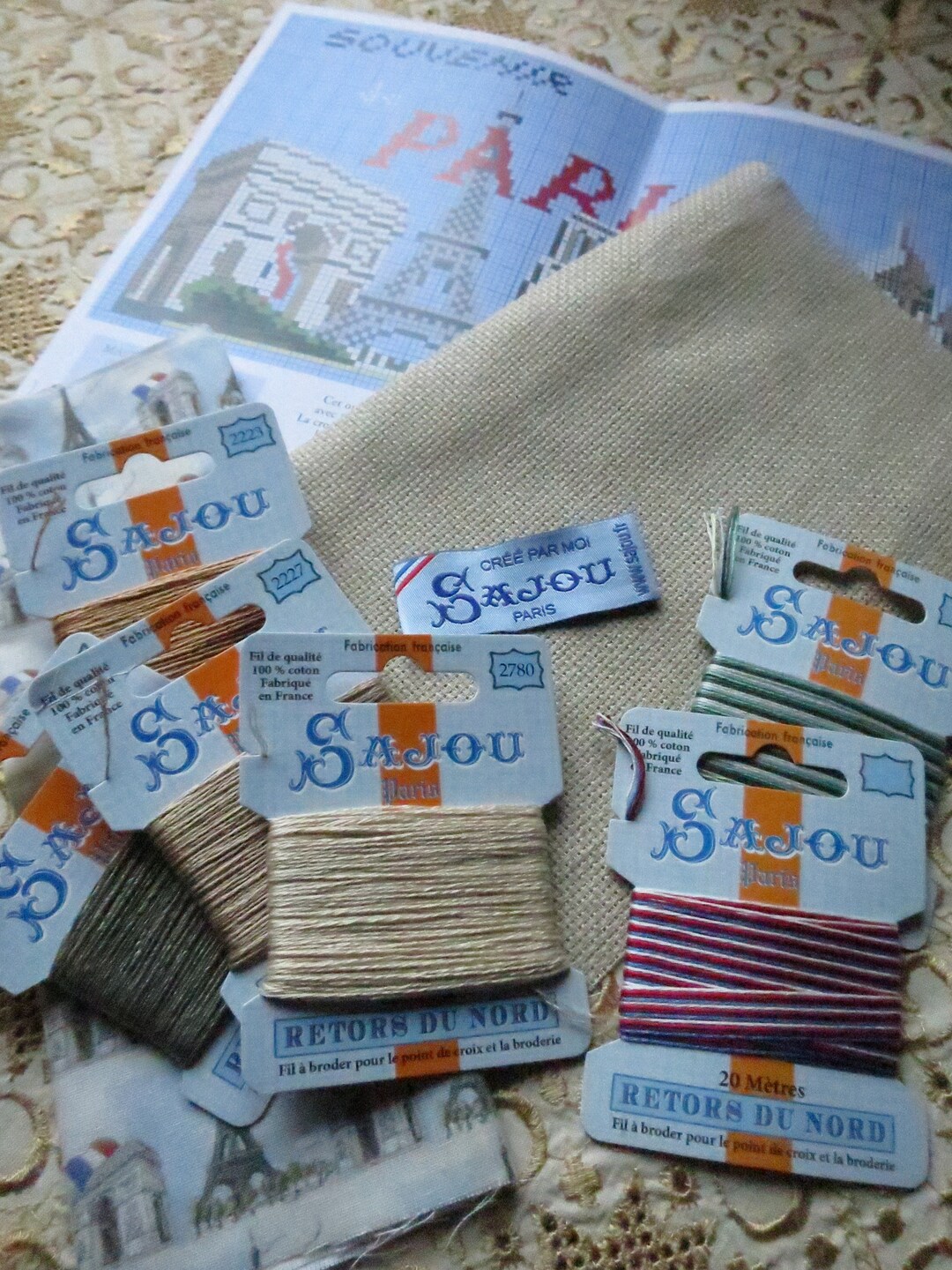 Sajou Cross Stitch Cushion Kit- Paris Landmarks- Aida Fabric - Etsy