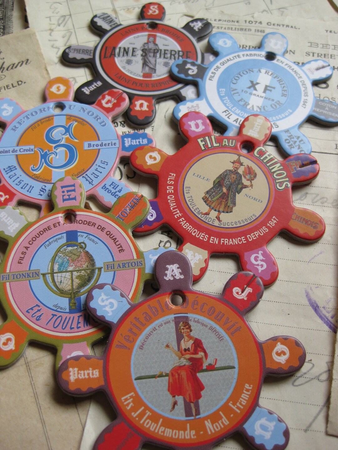 Sajou Thread Card Winders- Vintage Thread Brands - Etsy