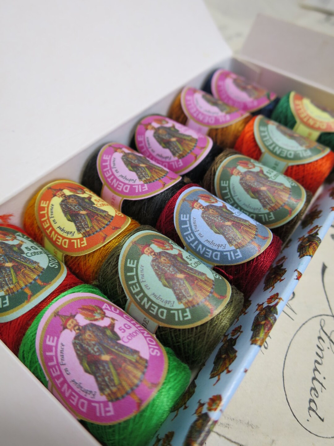 Sajou Box 12 Fil Au Chinois Calais Lace Making Thread Cocoons ...
