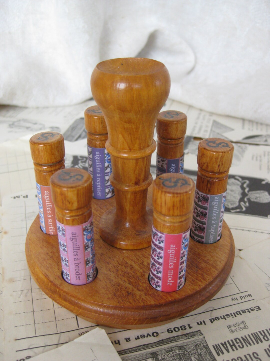 Sajou Wooden Needle Case & Needles- Embroidery Millinery Tapestry ...