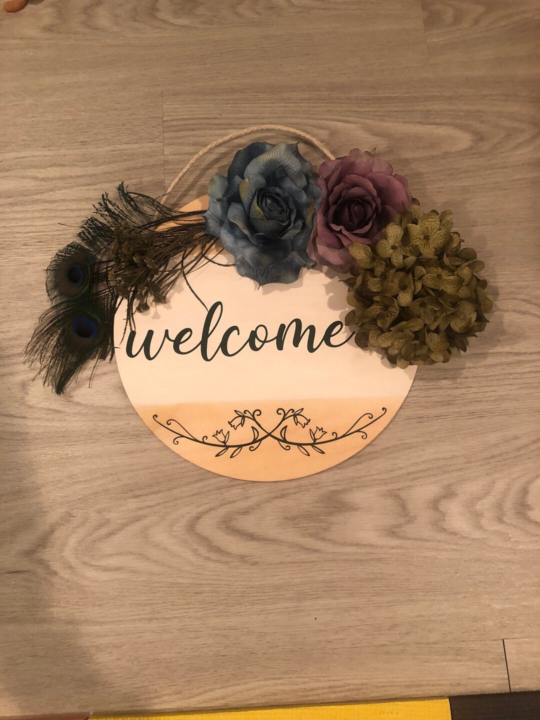 Peacock Feather Welcome Sign - Etsy