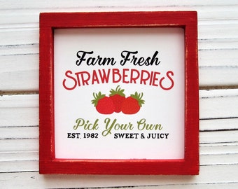 Strawberry Farm Sign - Etsy