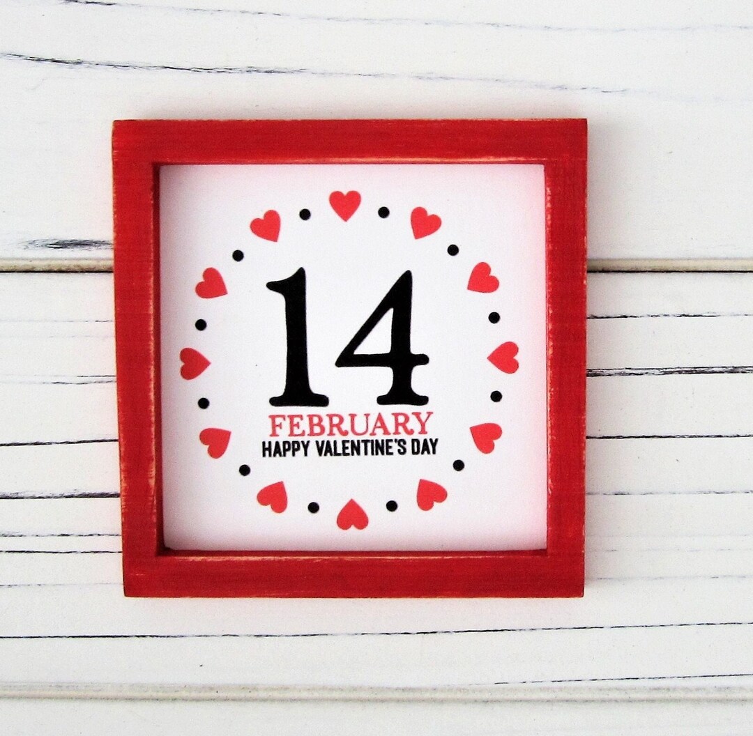 Valentine's Day Sign February 14th Hearts Tiered Tray - Etsy Nederland